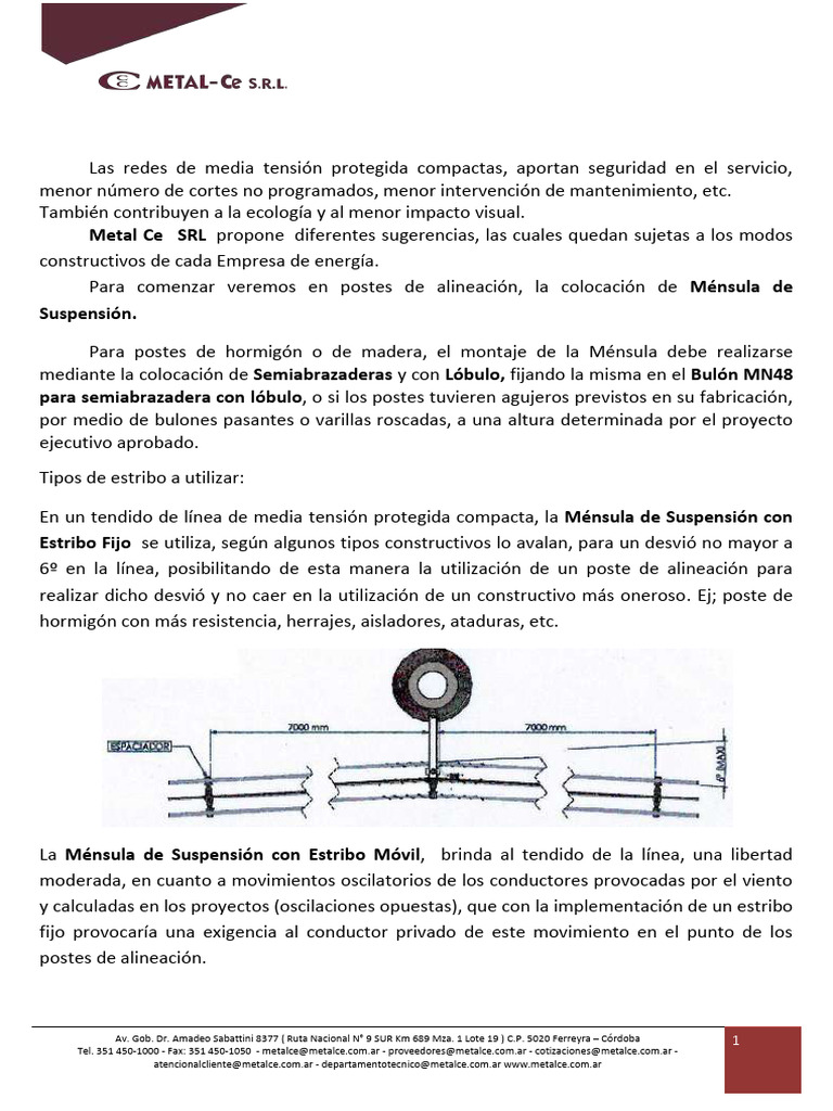 Instructivo de Sugerencia para Lineas Protegidas Compactas de Media Tension | PDF | Aislador ...