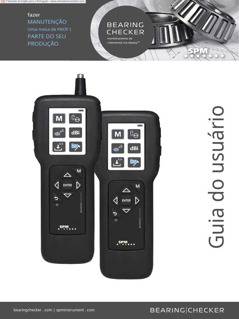 SPM Bearing Checker bc200 User Manual | PDF | USB | Medição