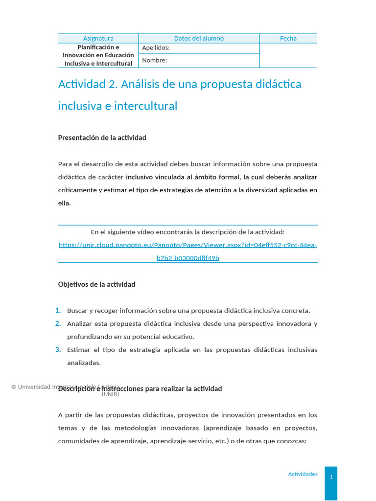 Inclusiva5 Act2 | PDF | Análisis FODA | Aprendizaje
