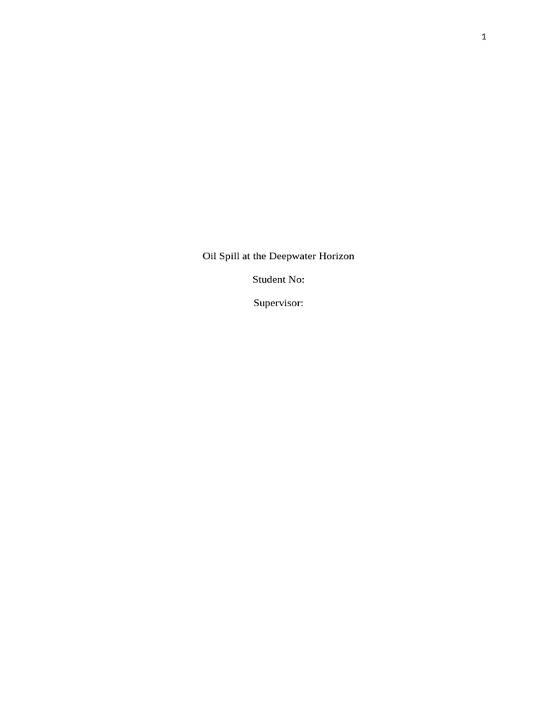 Deepwater Horizon Oil Spill Assignment | PDF | Deepwater Horizon ...