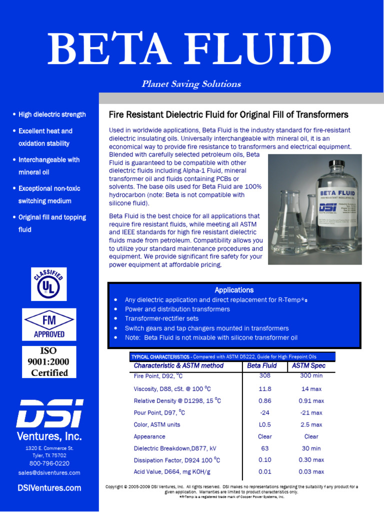 Beta Fluid | PDF | Transformer | Materials