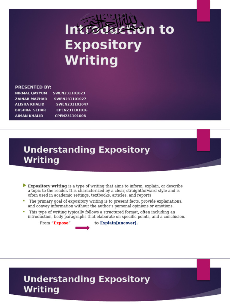 Expository Writing Ppts | PDF | Cognition | Human Communication