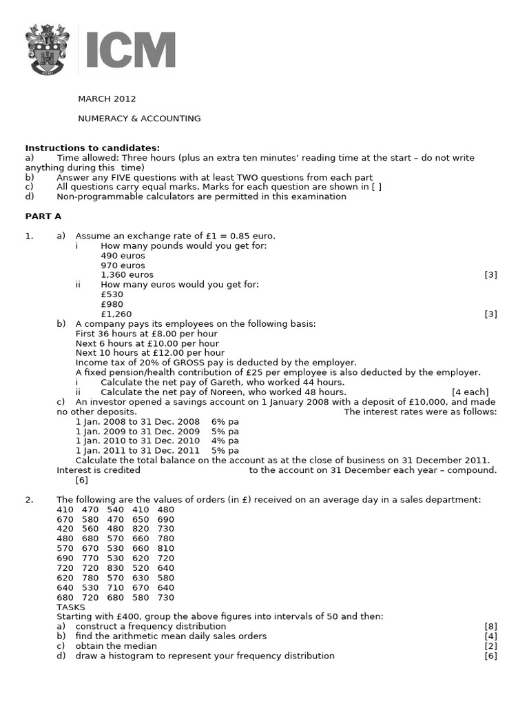Numeracy & Accounting | PDF | Bookkeeping | Business Economics
