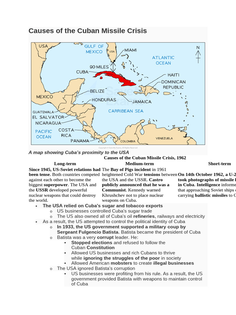 Causes of The Cuban Missile Crisis | PDF | Cuban Missile Crisis | Fidel ...
