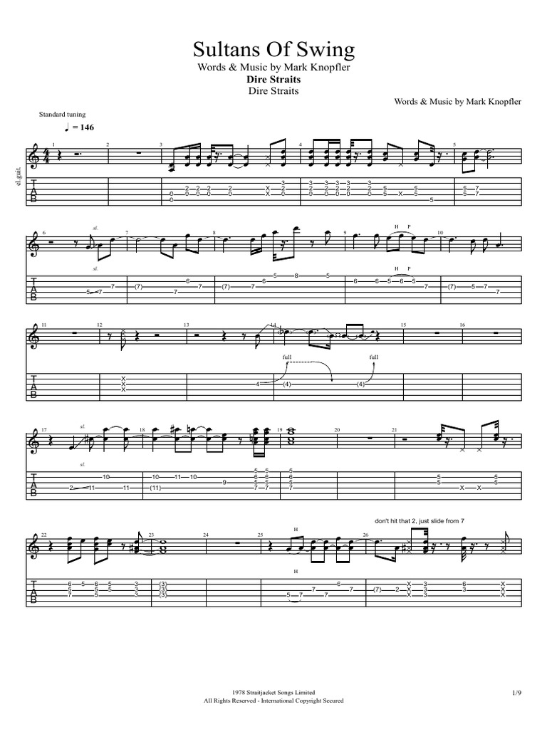 Dire Straits - Sultans of Swing | PDF | Popular Music | Rock Songs