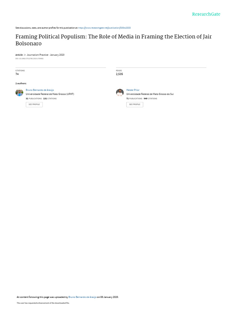 Framing Political Populism The Role of Media in Framing The Election of ...