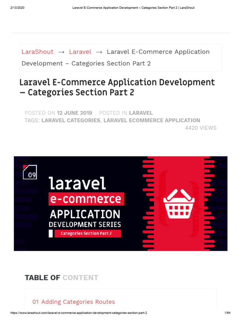 10 Laravel E-Commerce Application Development - Categories Section Part 2 - LaraShout | PDF ...