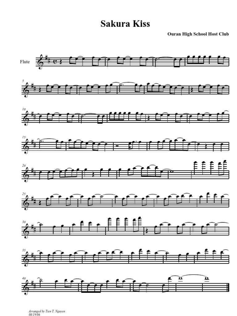 Flute Arrangement of Sakura Kiss | PDF
