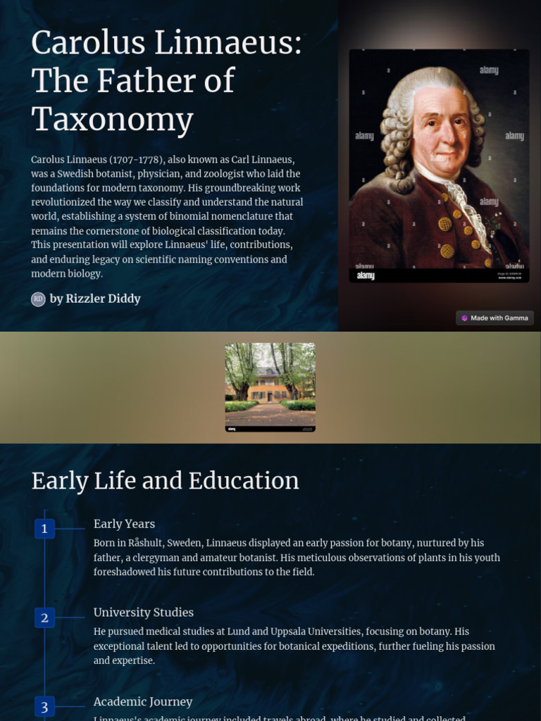 Carolus Linnaeus The Father of Taxonomy | PDF | Taxonomy (Biology ...