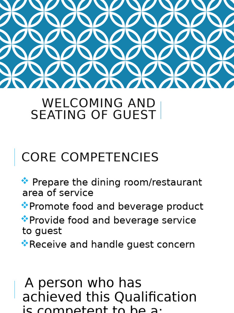 Guest Welcoming and Seating Guide | PDF | Restaurants | Waiting Staff