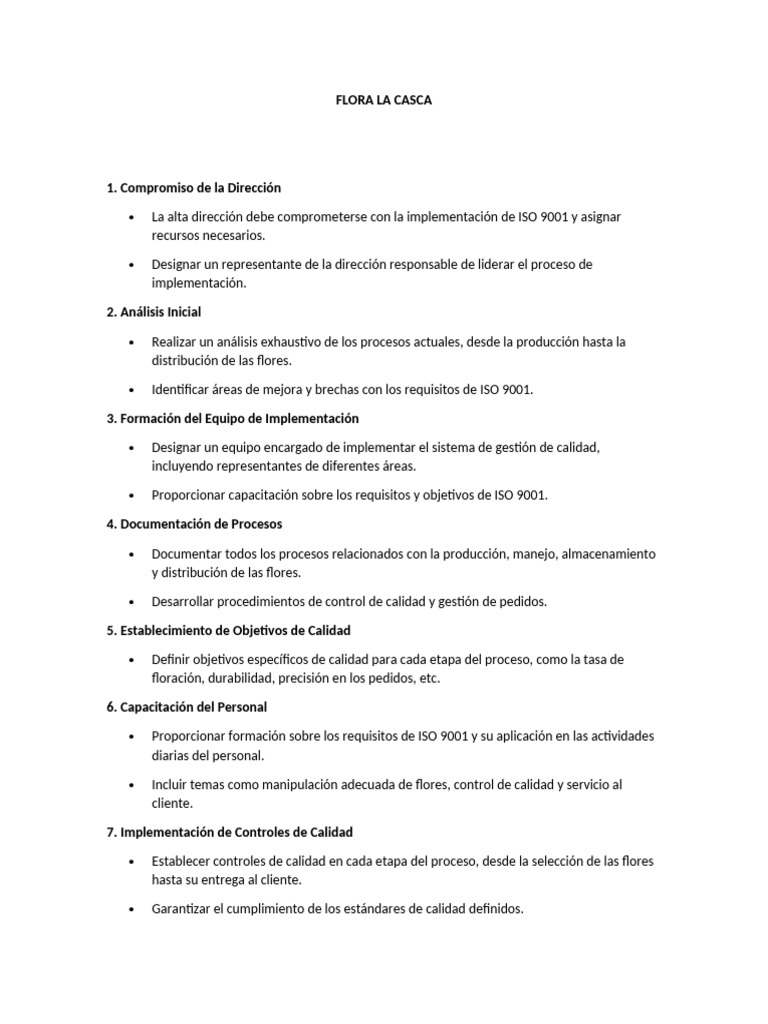 Gestion de Calidad Flora | PDF | Calidad (comercial) | Sistema de manejo de calidad