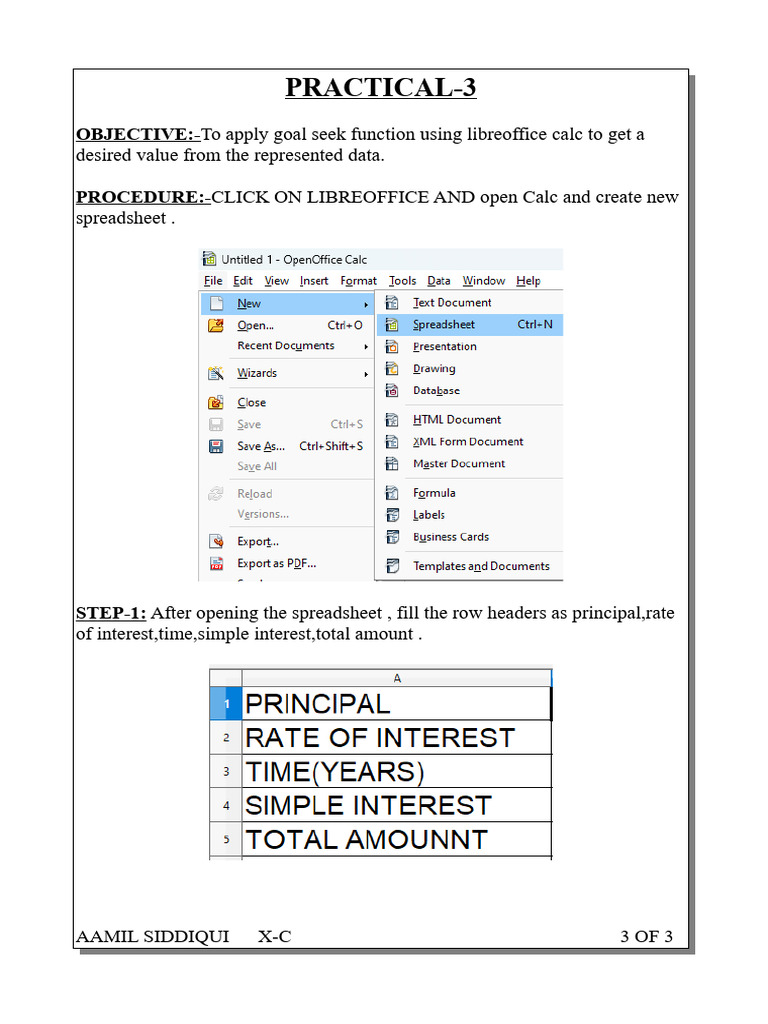 LibreOffice Calc Goal Seek Guide | PDF