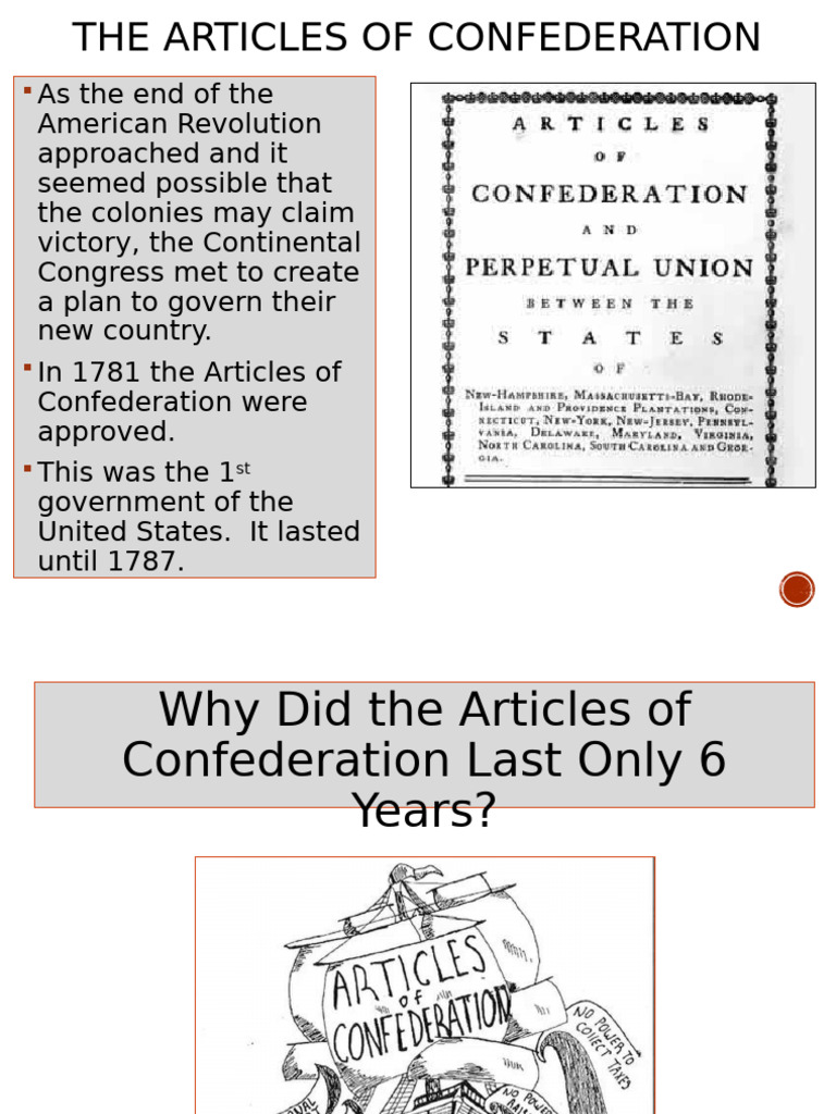 Overview of the Articles of Confederation | PDF | Federal Government Of ...