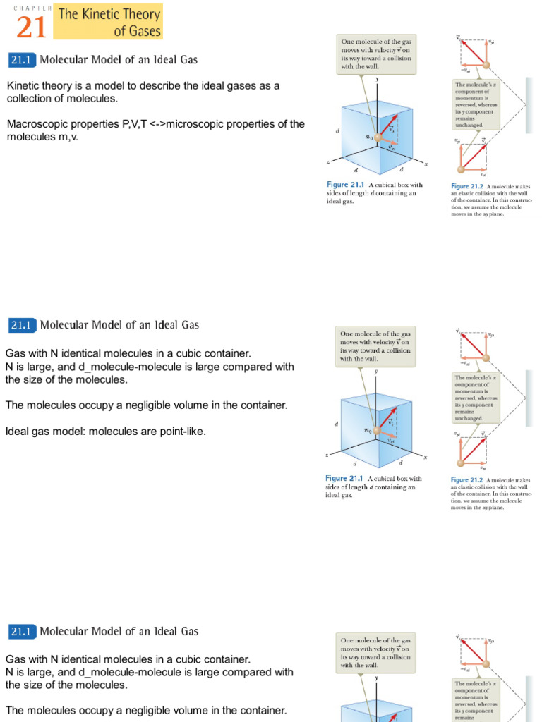 Chapter 21 Kinetic Theory of Gases | PDF | Gases | Classical Mechanics
