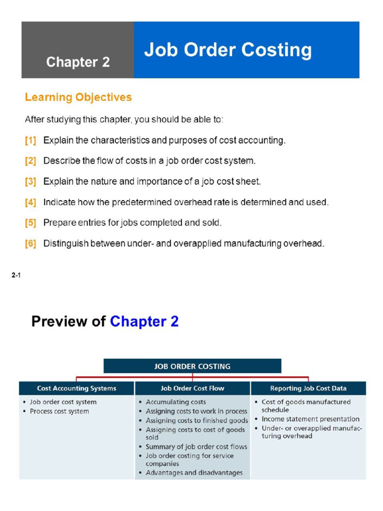 CMA I - Chapter 3, Slide Job Order Costing | PDF