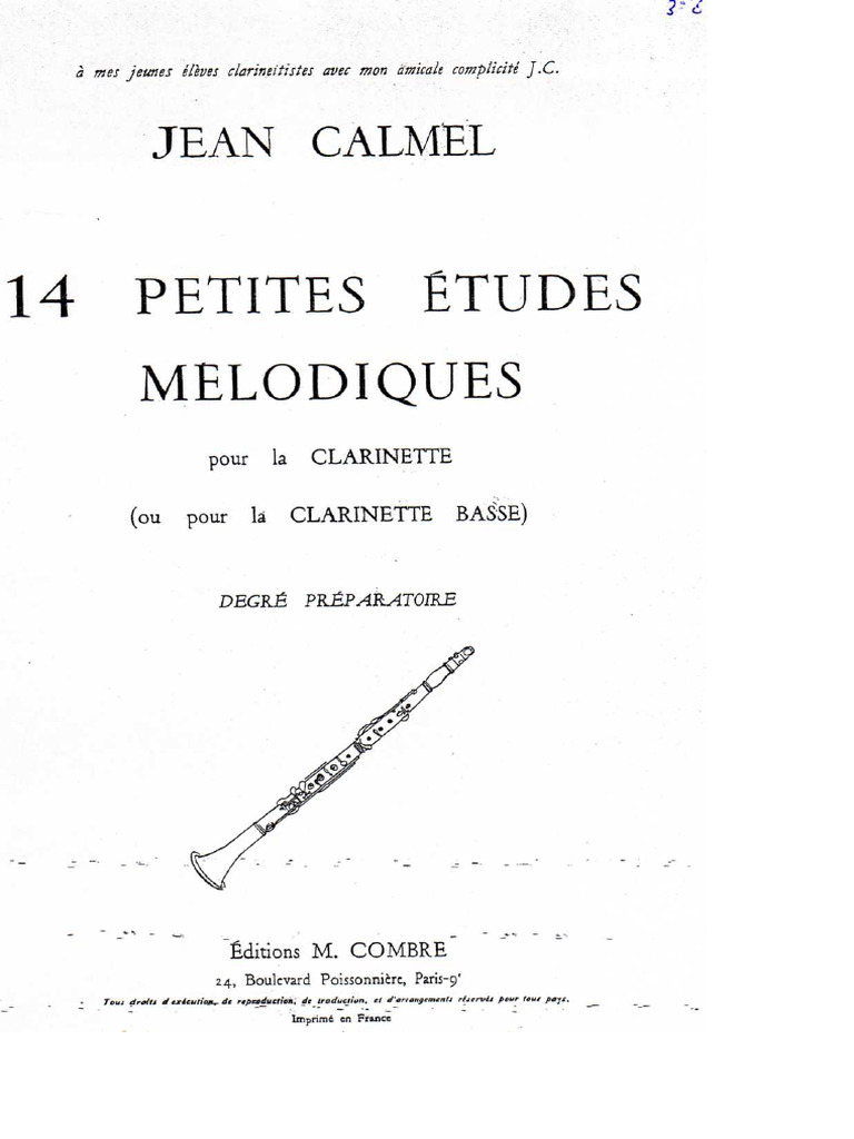 14 PEQUEÑOS ESTUDIOS MELODICOS Jean Calmel Ed. M.Combre 3ºGE | PDF