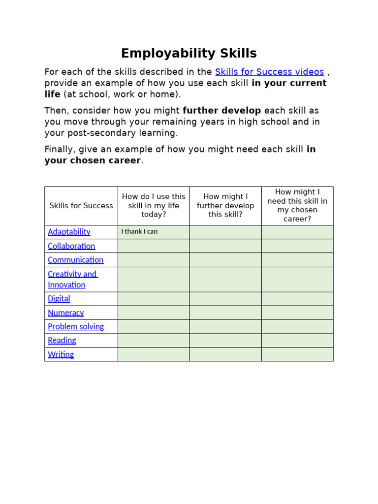 Employability Skills | PDF | Career & Growth | Self-Improvement