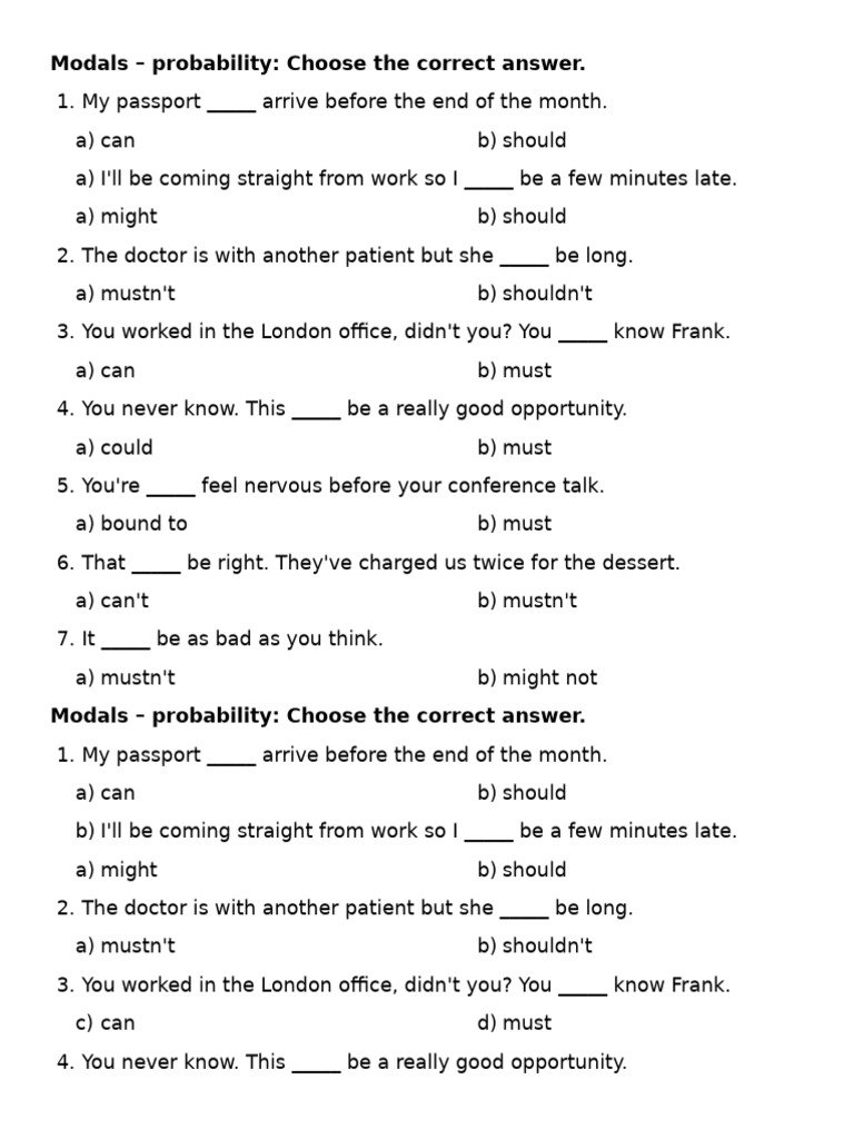 5 C Modals Probability 1 | PDF