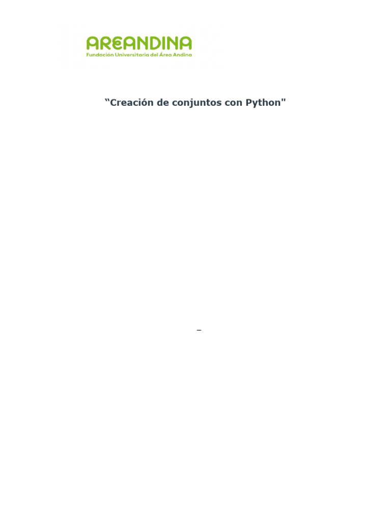 Operaciones de Conjuntos en Python | PDF