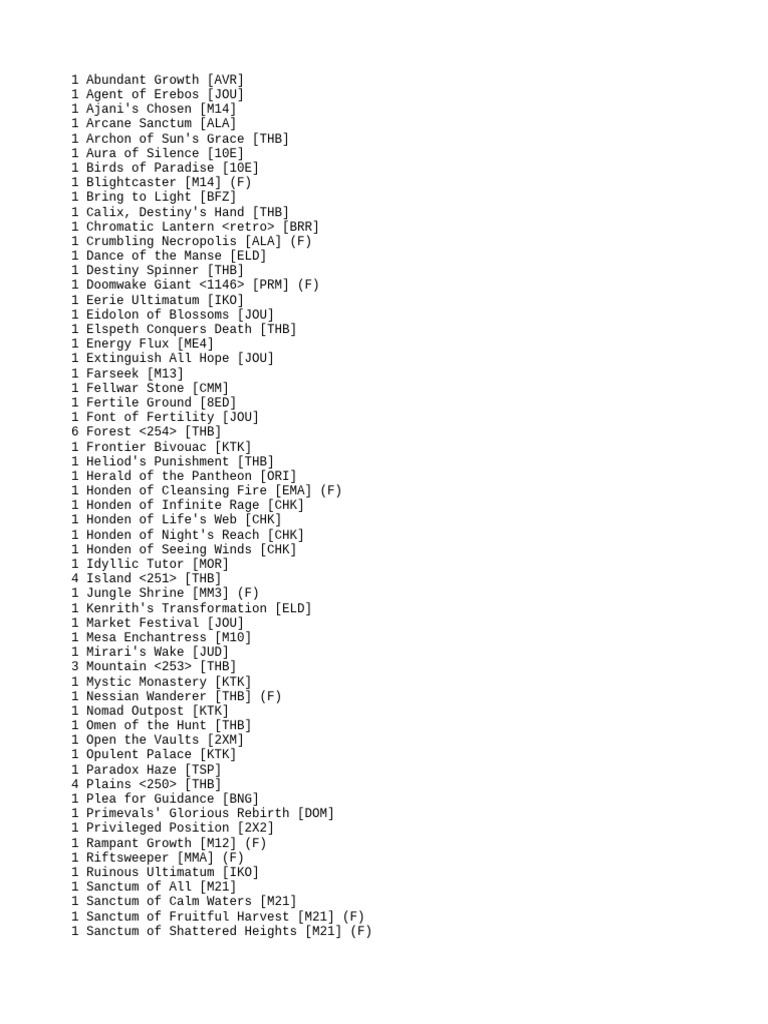 Deck - Sisay Shrines (5tix) | PDF