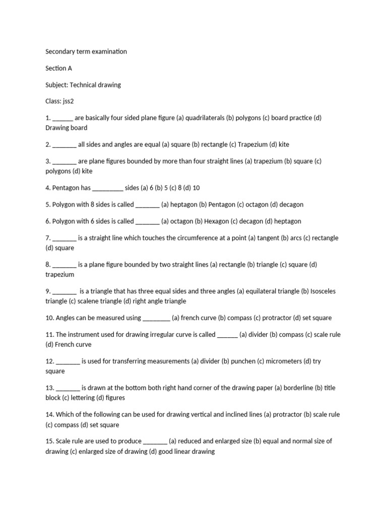 Technical Drawing jss2-WPS Office | PDF | Triangle | Rectangle