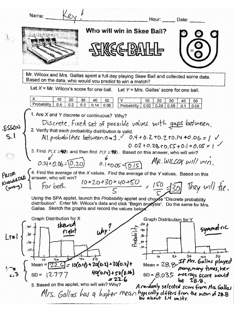 Stats Medic - Intro Stats - Lesson 5.2 - Answer Key | PDF