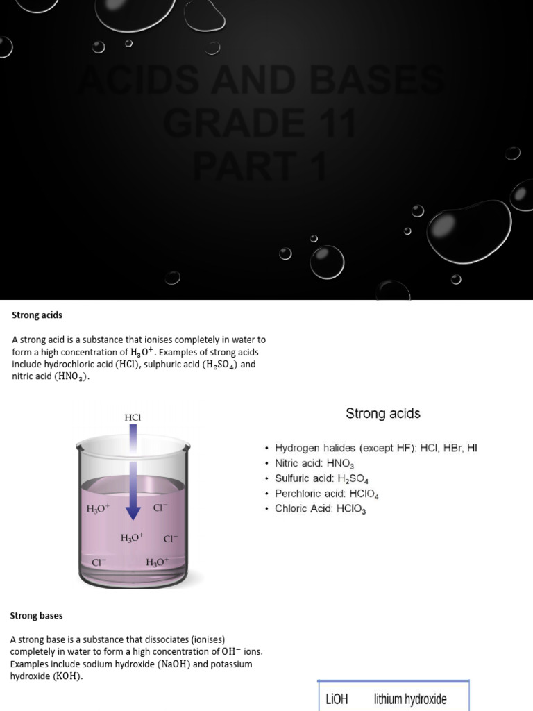 Acids and Bases Grade 11 Part 1 and 2 | PDF | Titration | Chemistry