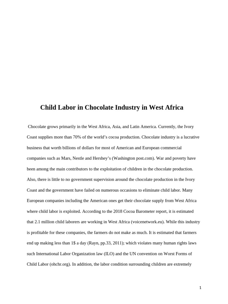 Child Labour in West Africa IS101 | PDF | Child Labour | Chocolate