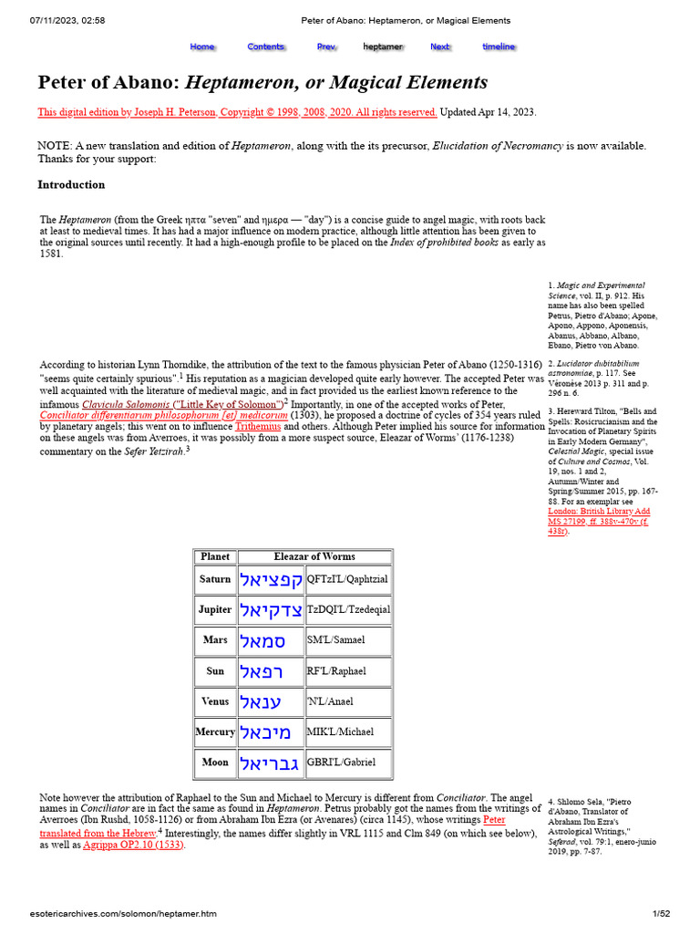 Heptameron | PDF | Planets In Astrology