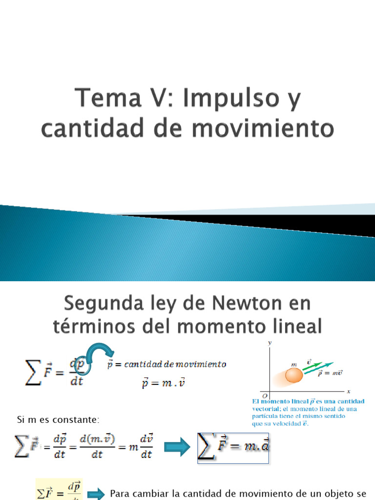 Tema 5 - Impulso y Cantidad de Movimiento | PDF | Fuerza | Impulso