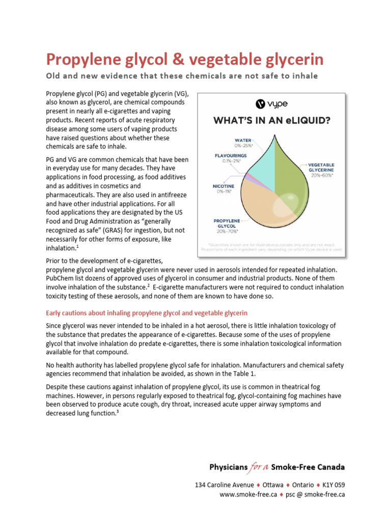 Propylene Glycol and Vegetable Glycerin and Vaping Oct2019 2 | PDF ...