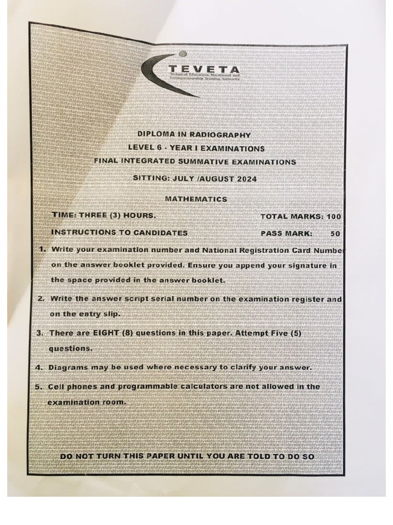 MATHS Teveta 2024 by Famous | PDF