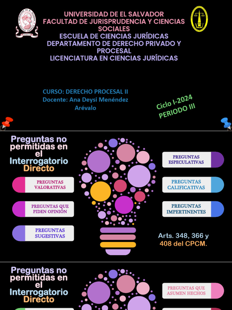 Preguntas Prohibidas en Interrogatorio | PDF