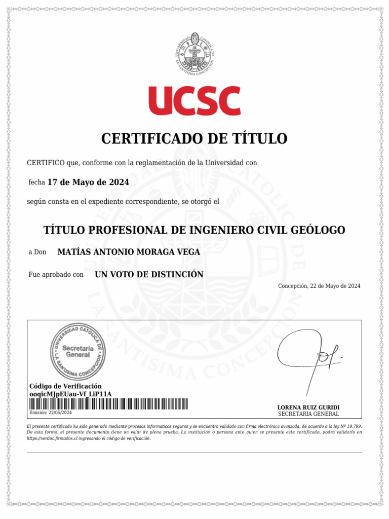 Certificado de Titulo | PDF