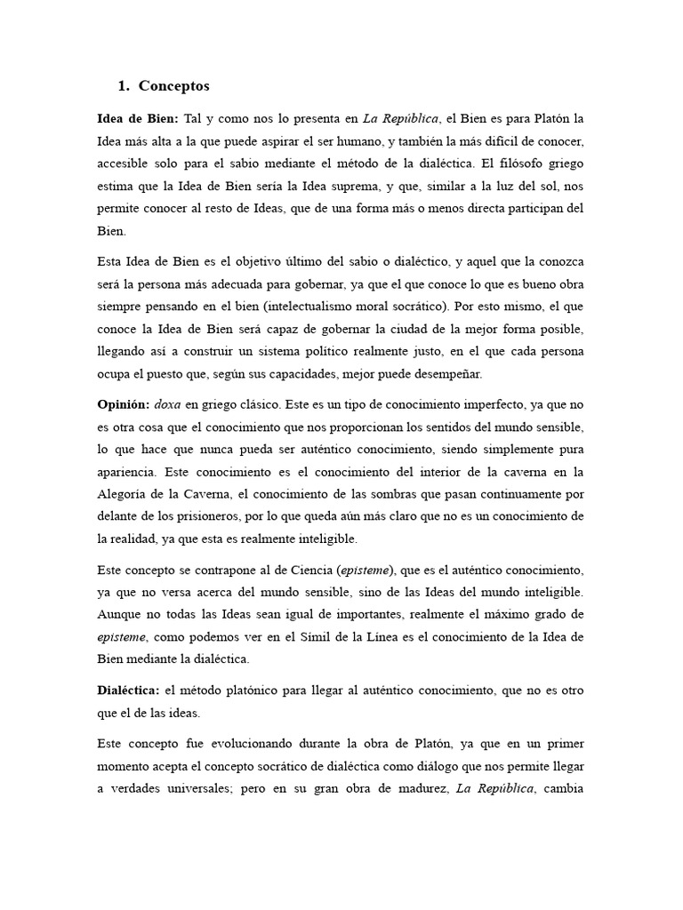 Conceptos y Relaciones Plat-N | PDF | Platón | Conocimiento