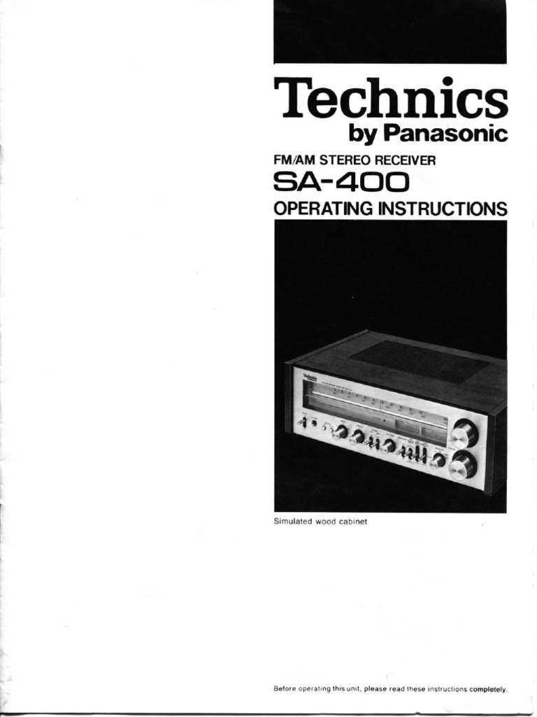 Hfe Technics Sa-400 en | PDF