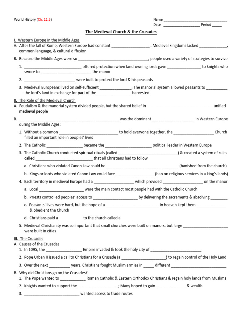 Fuedal Europe, The Crusades | PDF | Crusades | Middle Ages