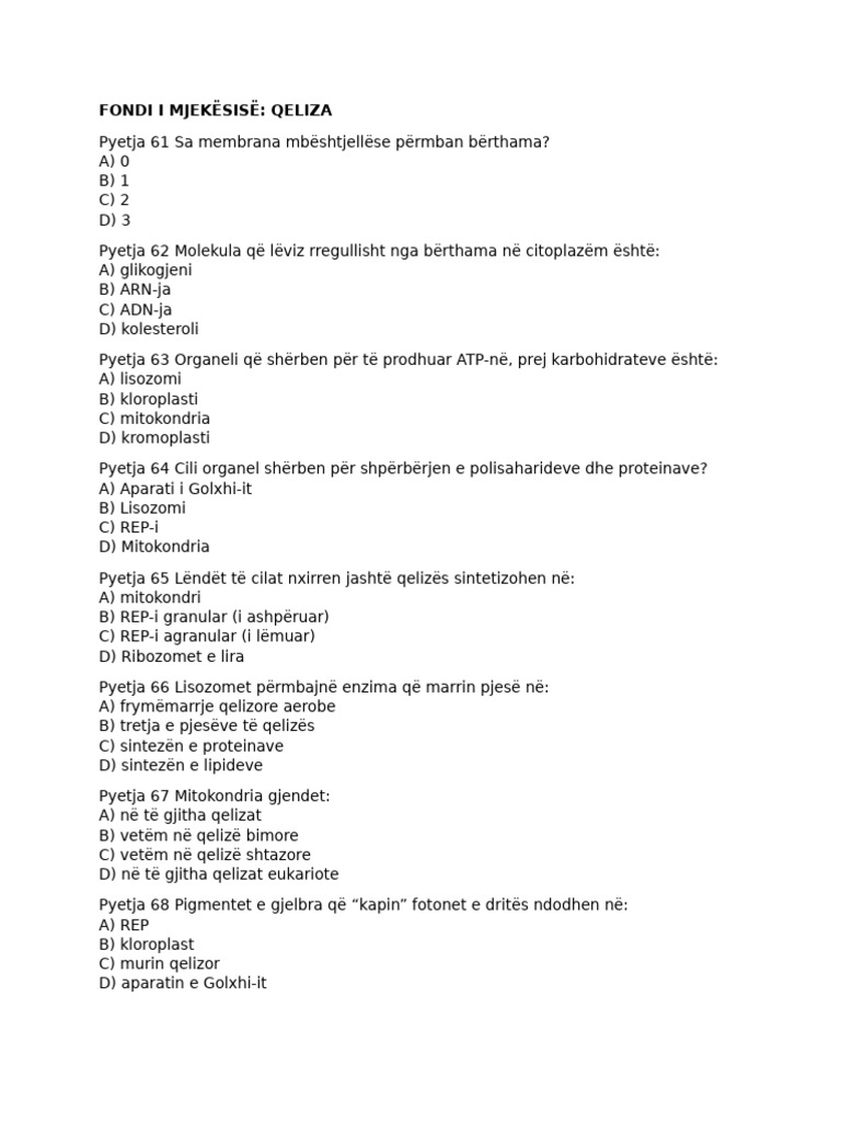 Fondi I Mjekësisë Qeliza | PDF