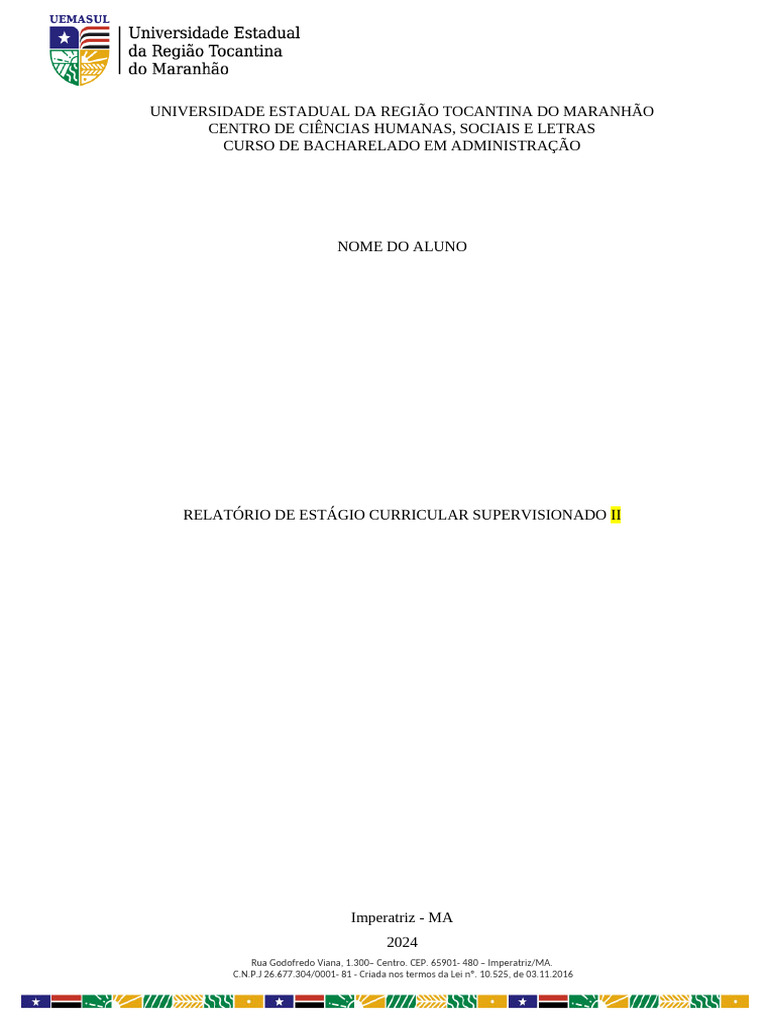 Modelo Relatorio de Estagio | PDF | Estágio | Procura de Emprego