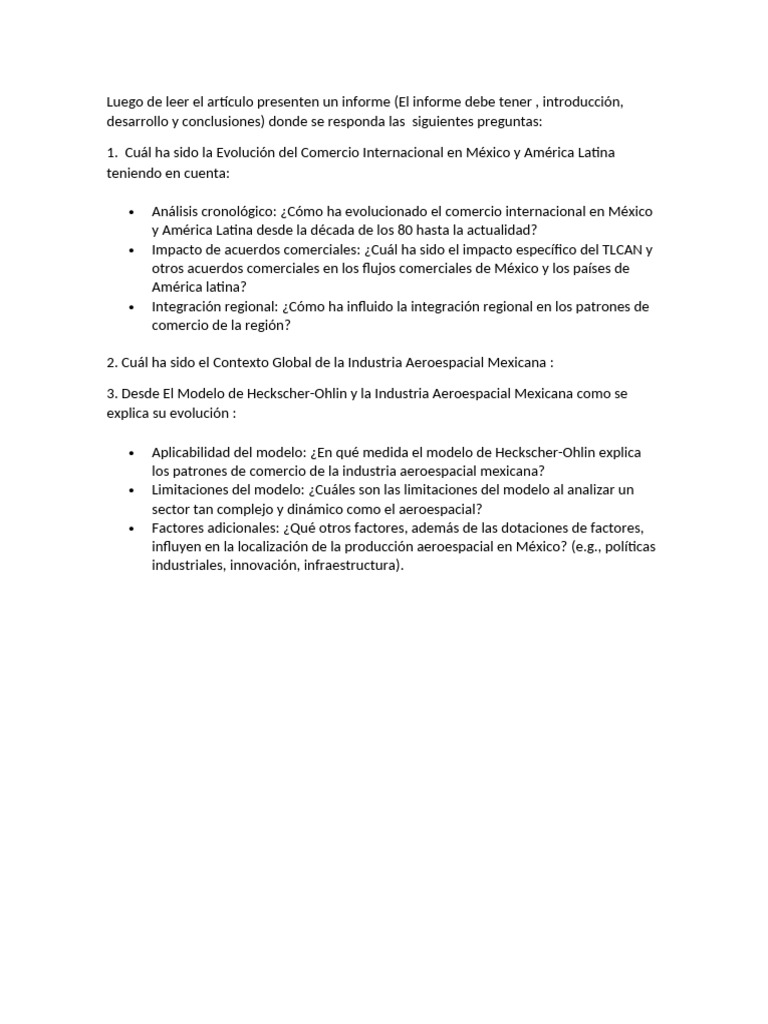 Informe Teorias Del Comercio | PDF