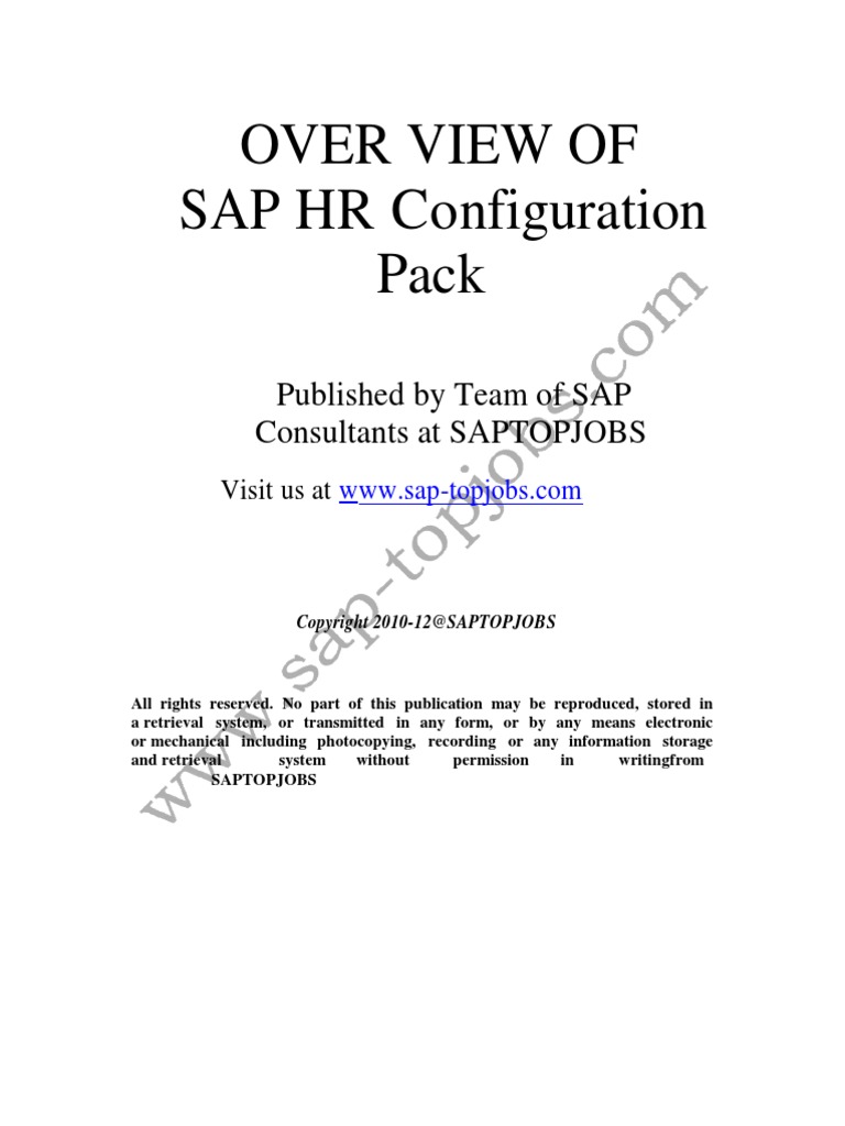 Overview of SAP Configuration | PDF | Payroll | Working Time