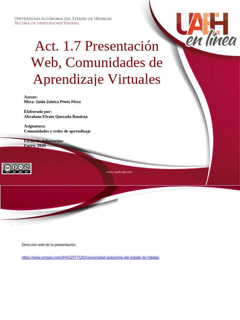 Act 1.7 Presentacion Web Comunidades de Aprendizaje Virtuales Abraham Quezada | PDF