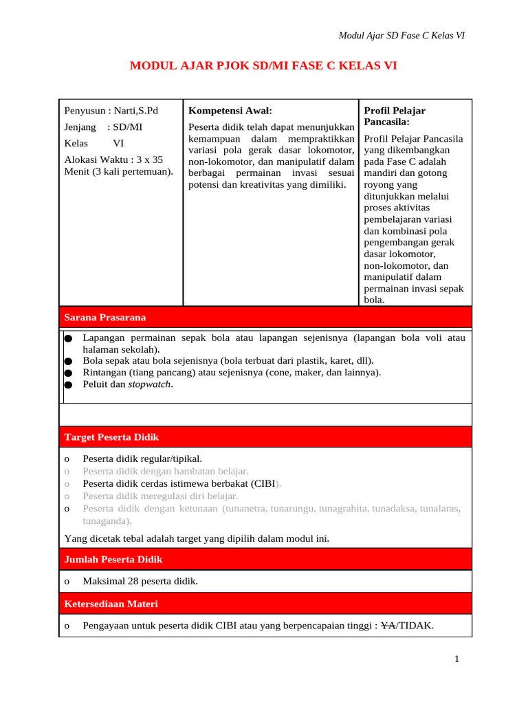 Modul Pjok 2024 | PDF