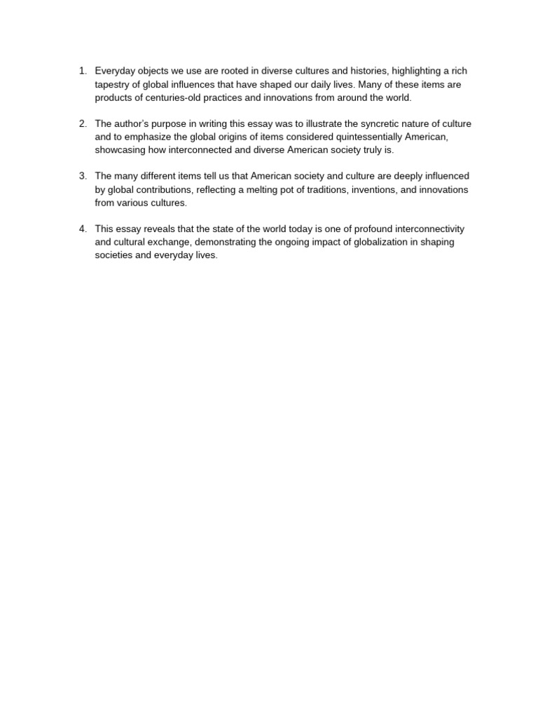 Global Influences on American Culture | PDF