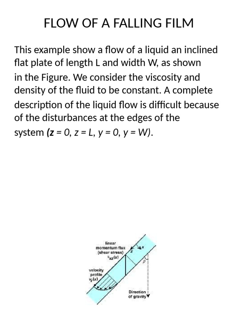 Flow of A Falling Film | PDF | Viscosity | Momentum