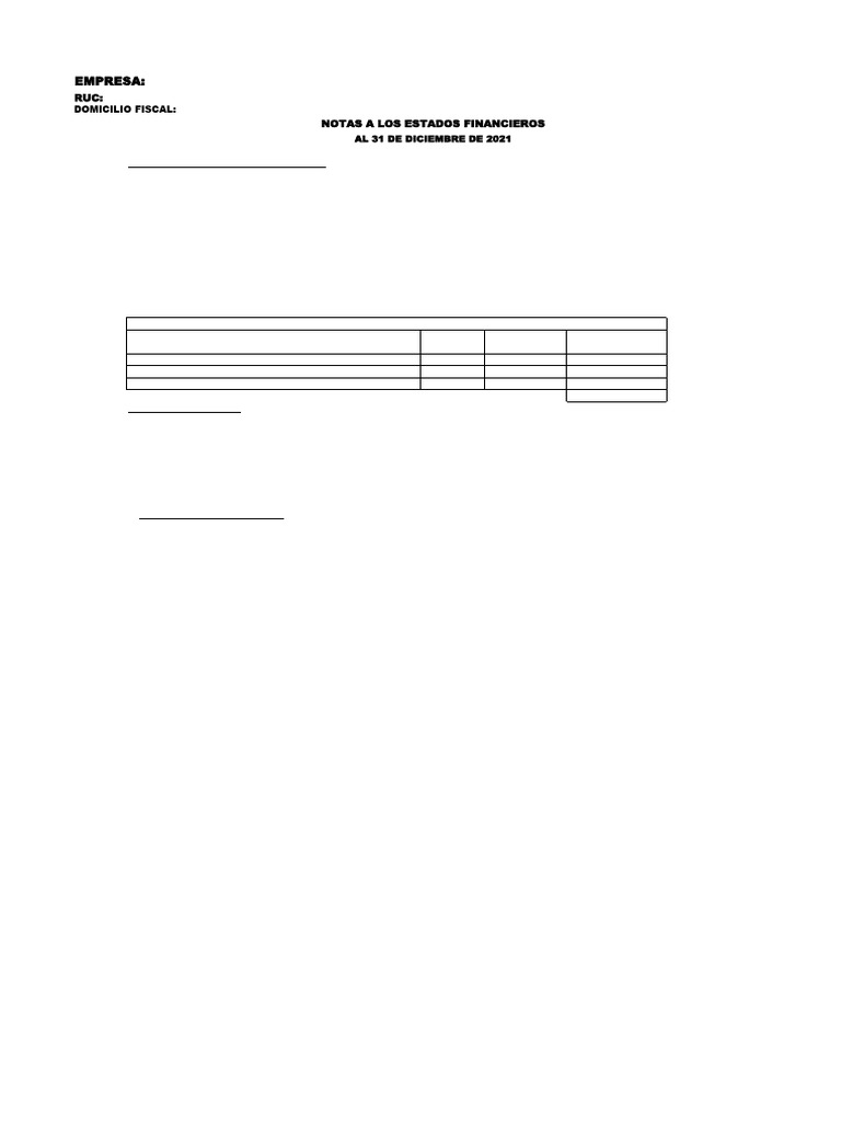 Notas A Los Eeff | PDF | Contabilidad | Estado financiero