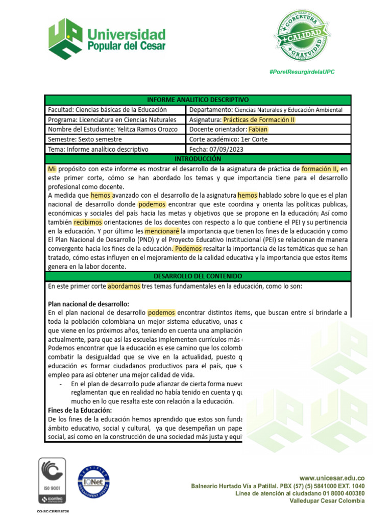 Informe Analítico 6. Corregido. | PDF | Sociedad | Plan de estudios