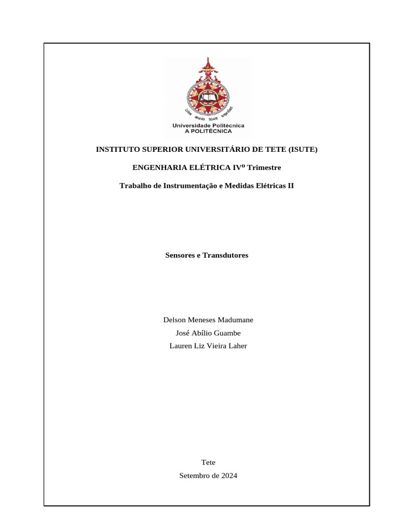 Sensores e Transdutores | PDF | Rede elétrica | Piezoeletricidade