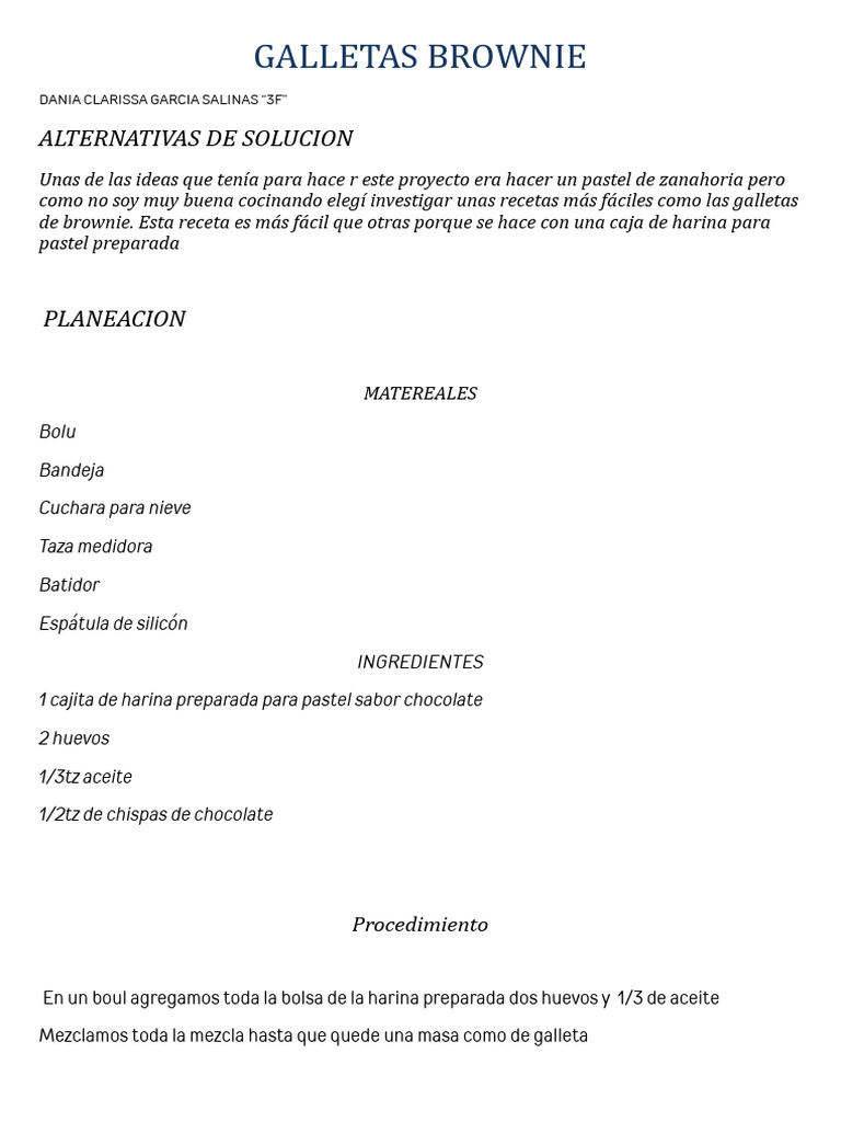 GALLETAS BROWNIE-1.docx - 20240717 - 190406 - 0000 | PDF | Cocina, comidas y vino | Salud y ...