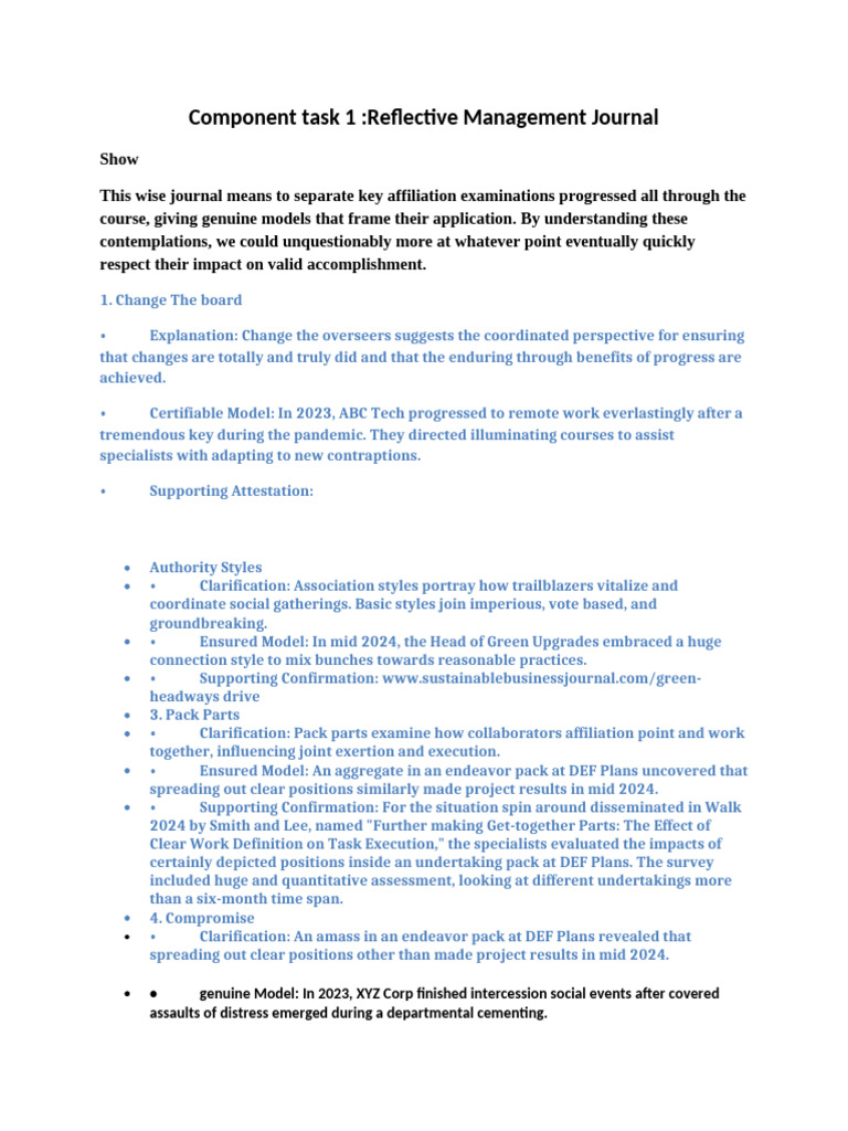 Reflective Management Journal..1st | PDF | Psychology | Business